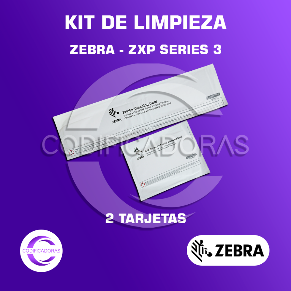 KIT DE LIMPIEZA 105999-302 PARA IMPRESORA DE CARNETS – ZEBRA ZXP SERIES ...