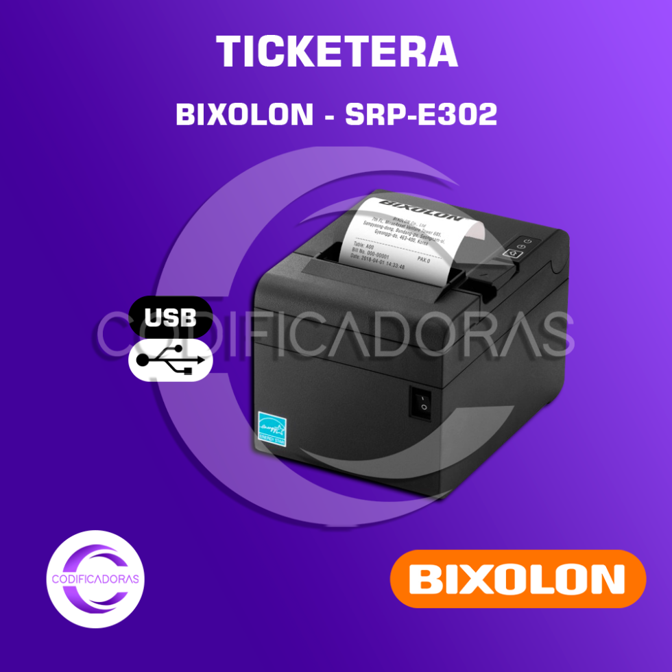 IMPRESORA TÉRMICA – TICKETERA – BIXOLON – SRP-E302 – Codificadoras